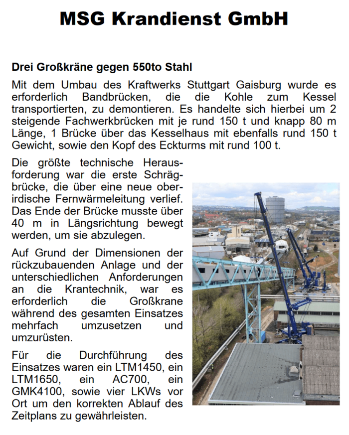 MSG Krandienst GmbH - Der starke Kran-Partner aus Baden